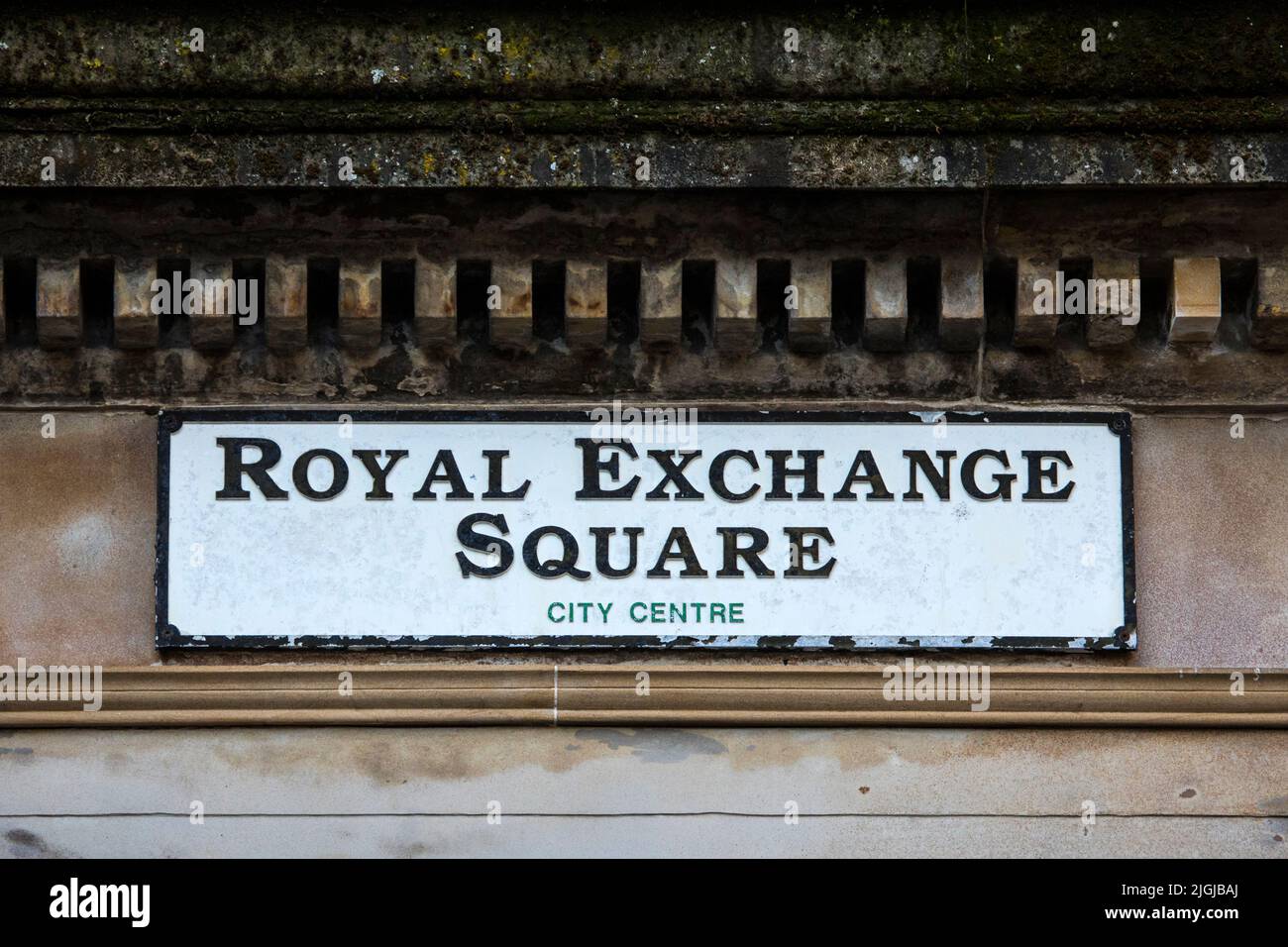 Street sign for Royal Exchange Square in the city centre of Glasgow in ...