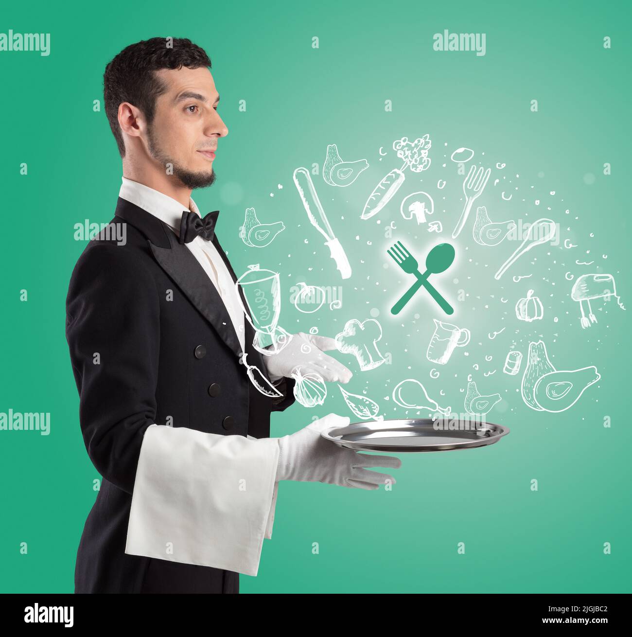 Silver service waiter serving spoon hi-res stock photography and images ...