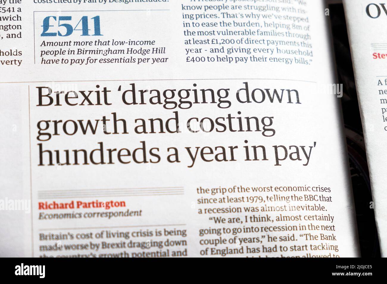 Brexit 'dragging down growth and costing hundreds a year in pay ...
