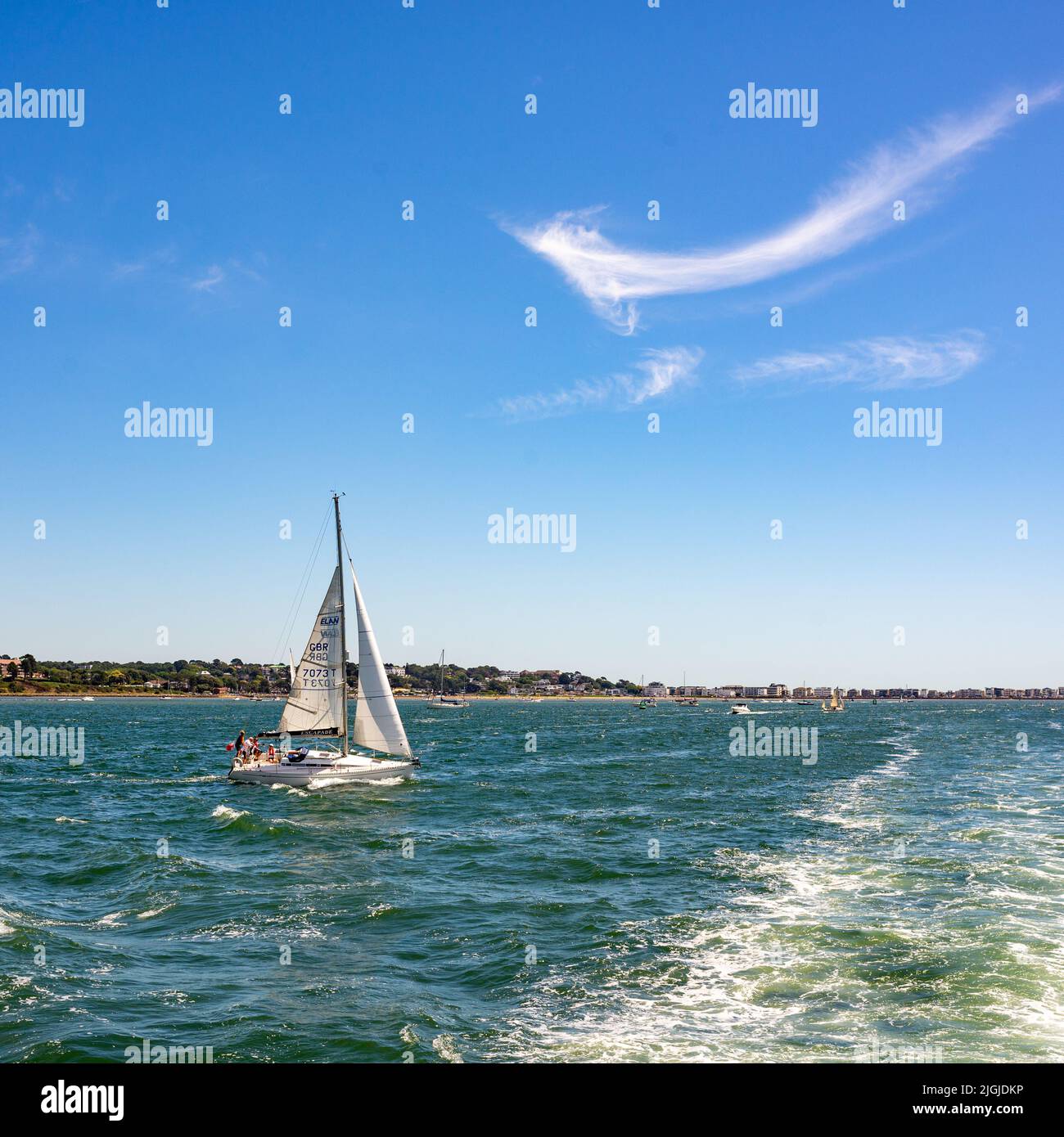 Yacht sailing in Poole Harbour, Dorset, UK Stock Photo - Alamy