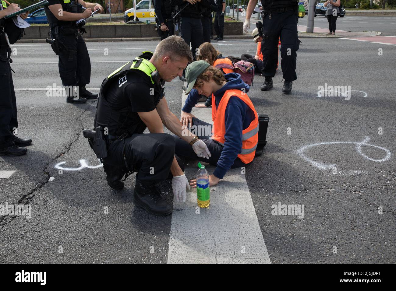 Climate activists from the Letzte Generation, Last Generation, movement ...