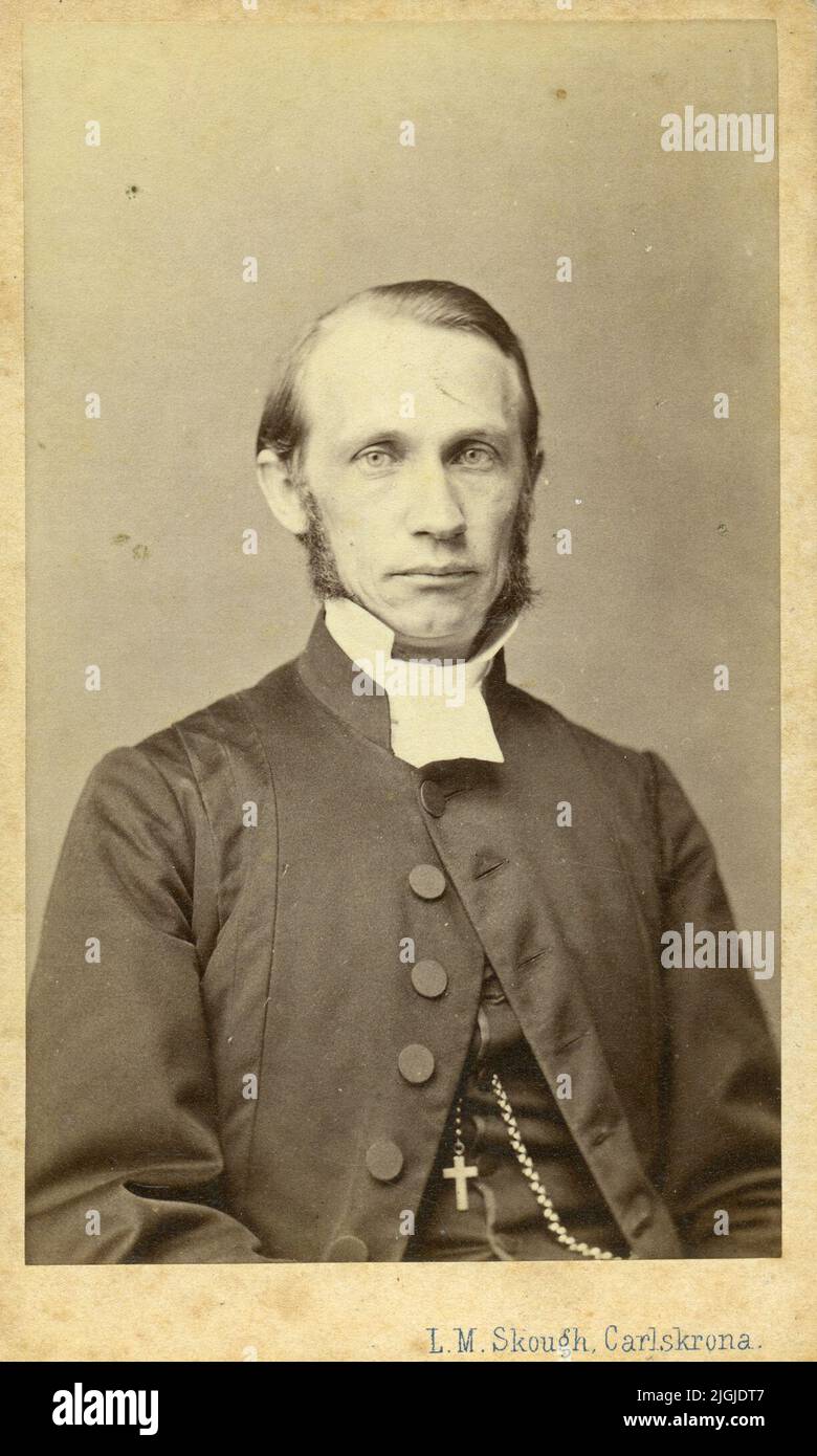 Man Pastor Carl Johan Mathias Althin, pastor, born in Esphult 8/3 1832 ...