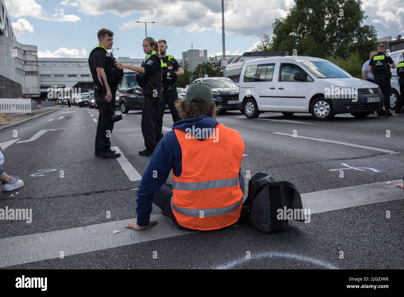 Climate activists from the Letzte Generation, Last Generation, movement ...