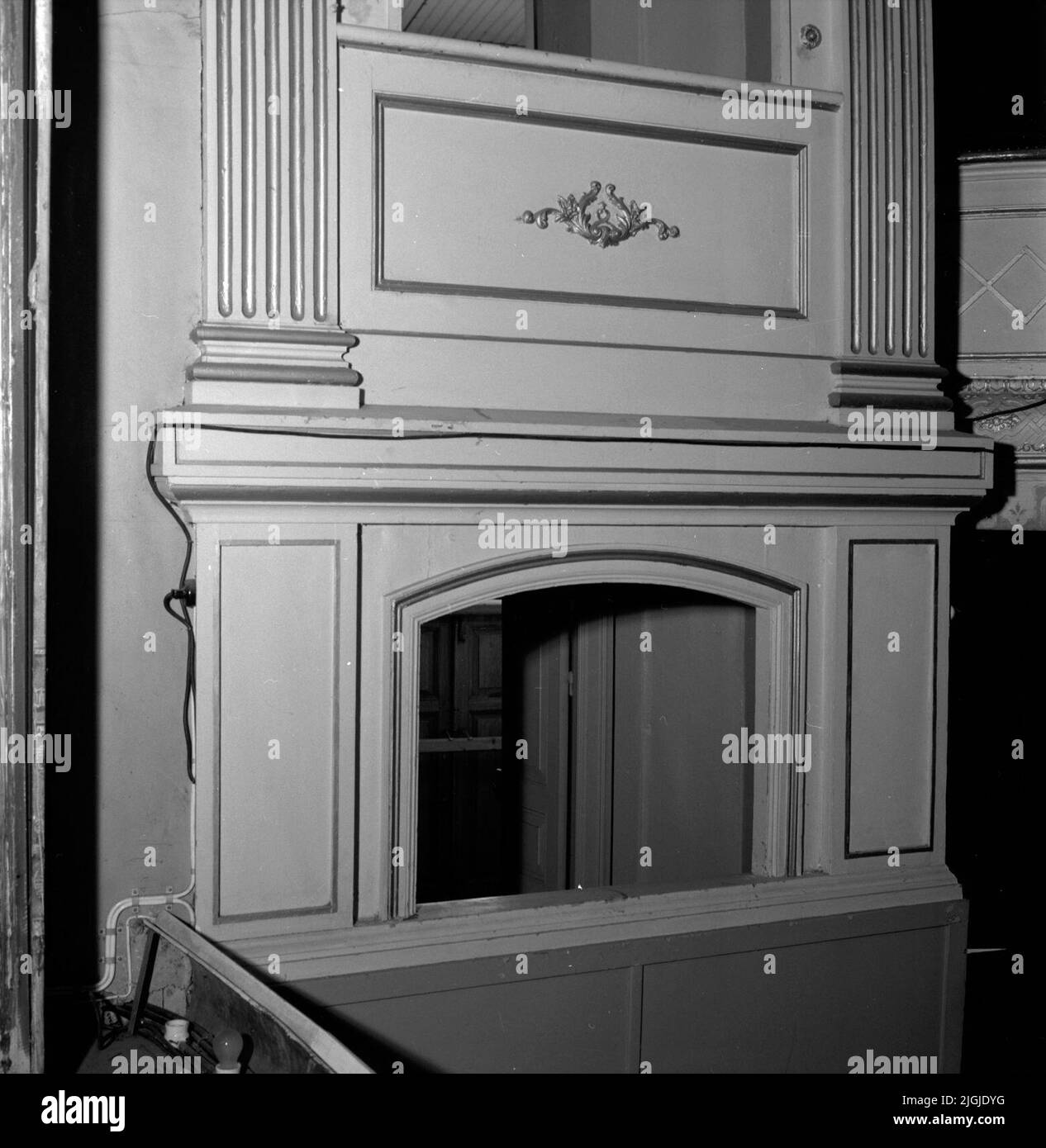 Teater The side booth in the salon in the old theater, Karlskrona Stock ...