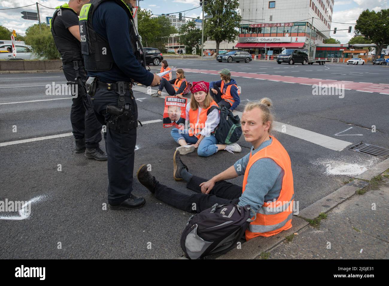 Climate activists from the Letzte Generation, Last Generation, movement ...