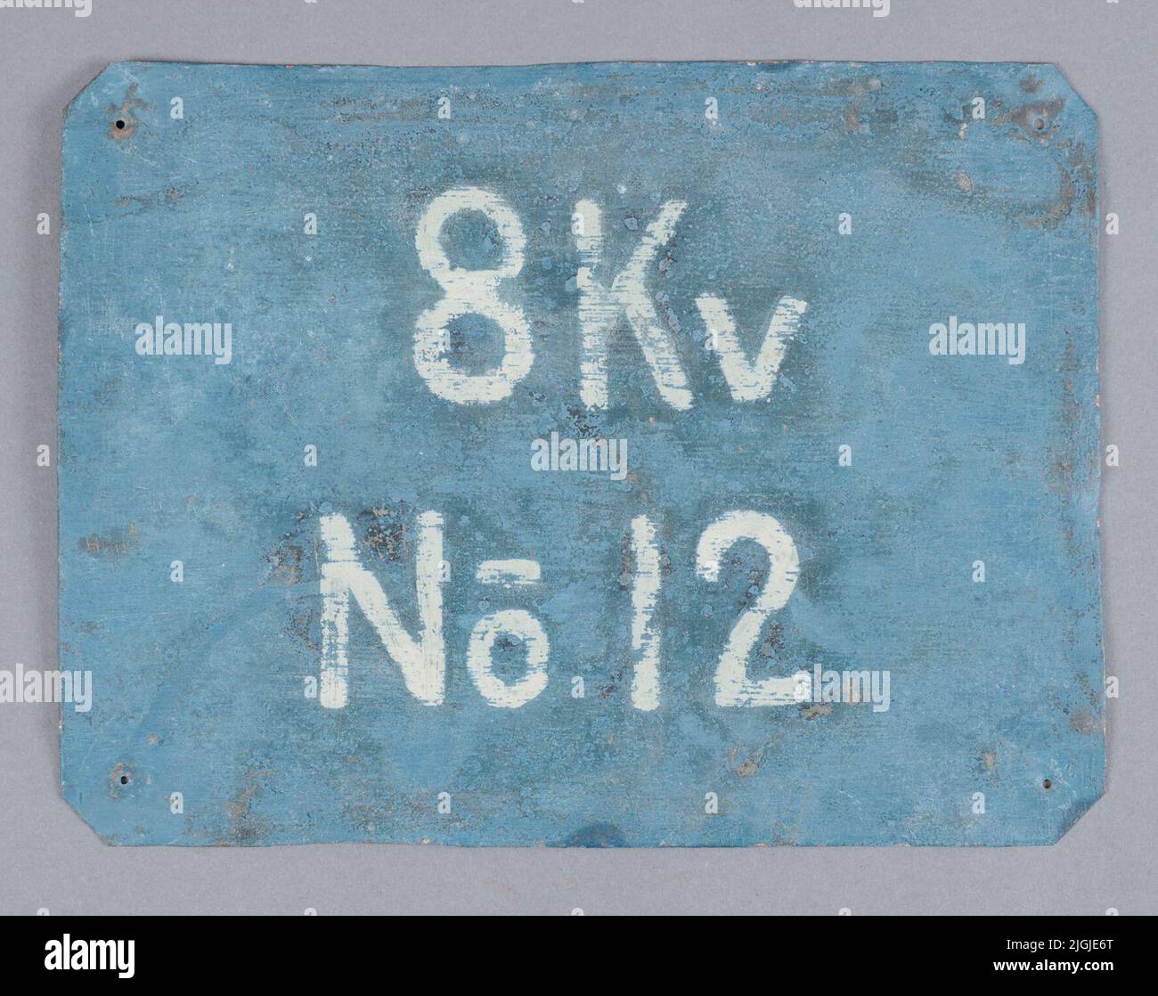 Kvartersskylt Sign, block sign of galvanized iron plate. Rectangular ...