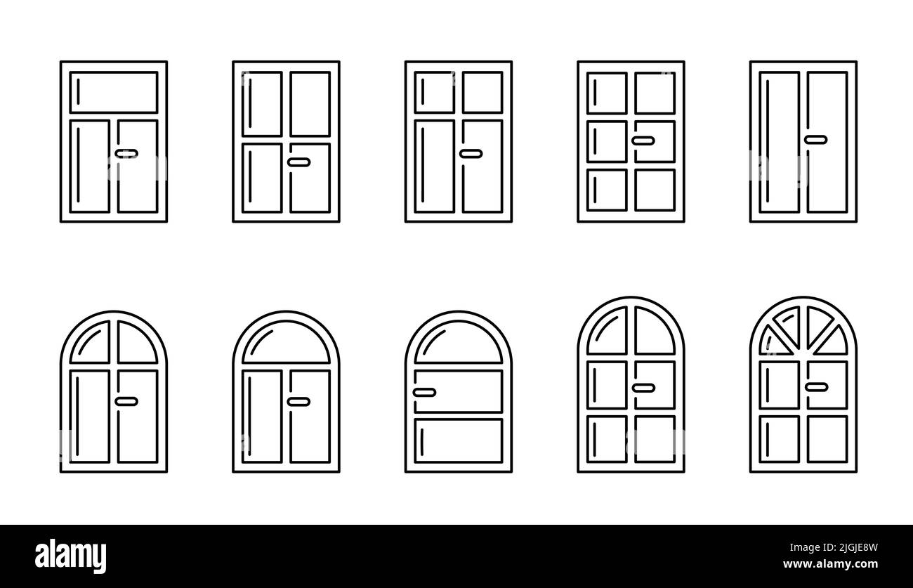 Set Windows line icon. Architecture elements. Linear icons isolated on ...