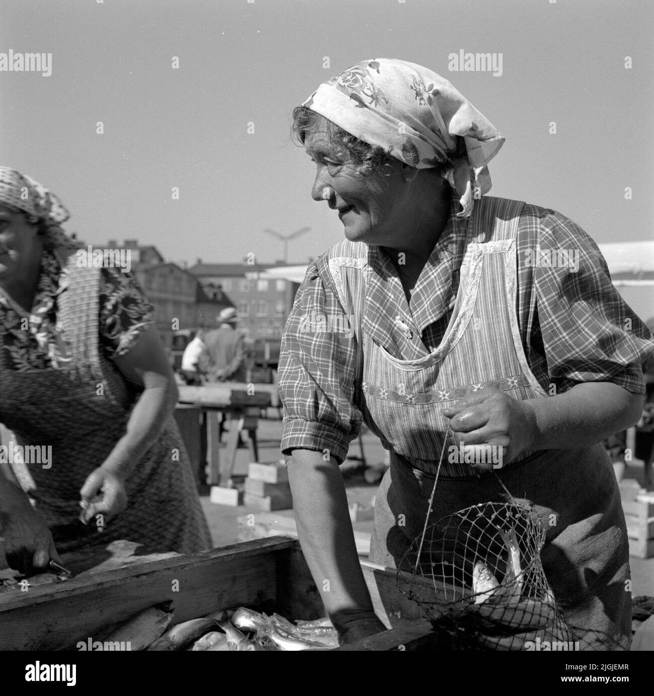 Fishing catch stand Black and White Stock Photos & Images - Alamy