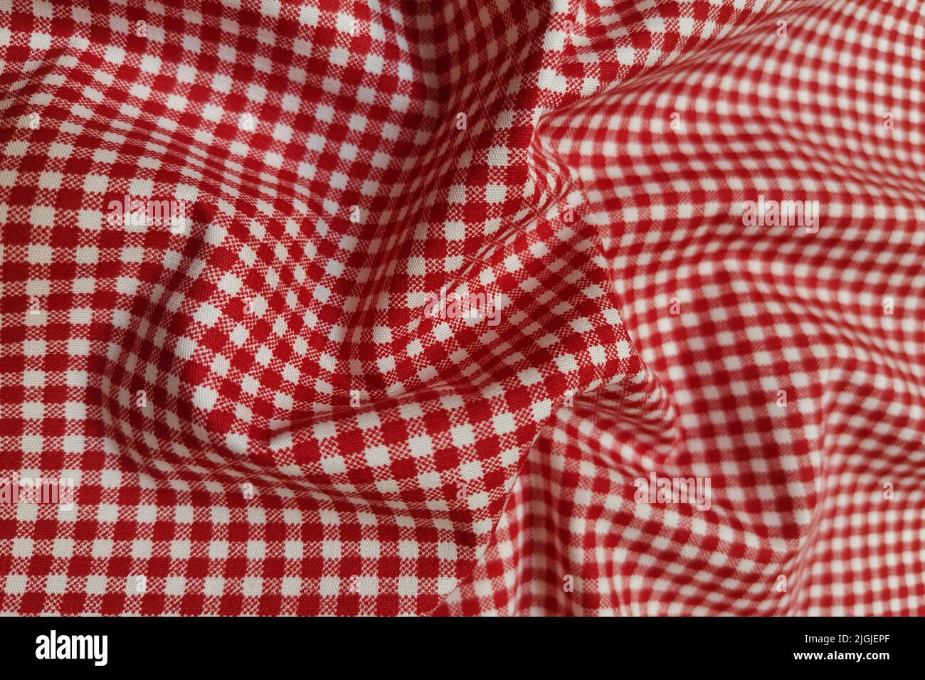 Red plaid fabric. Crumpled or wavy fabric texture background. Abstract ...