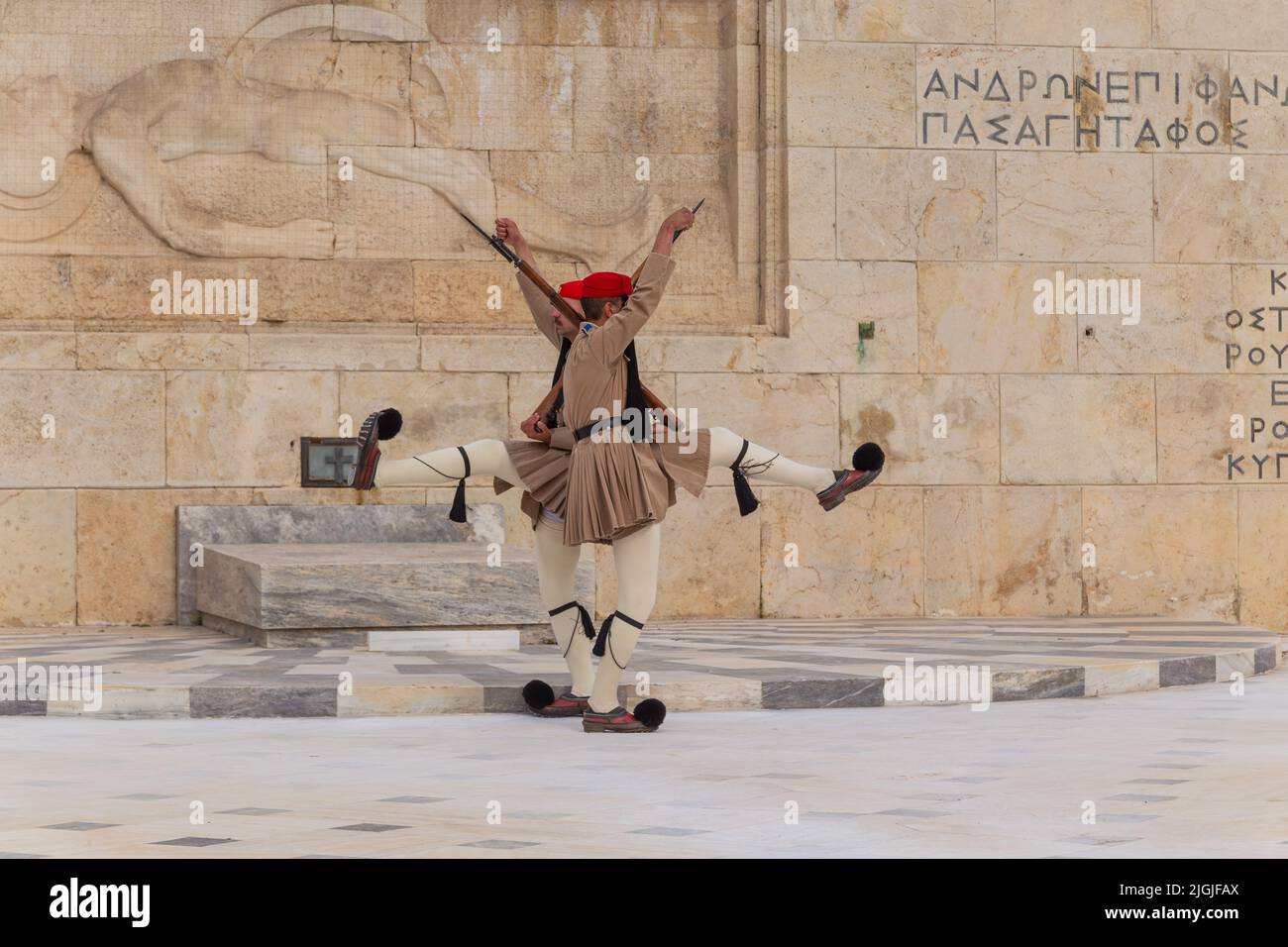 ATHENS, GREECE - MAY 06 2022: Presidential ceremonial guards - Evzones ...
