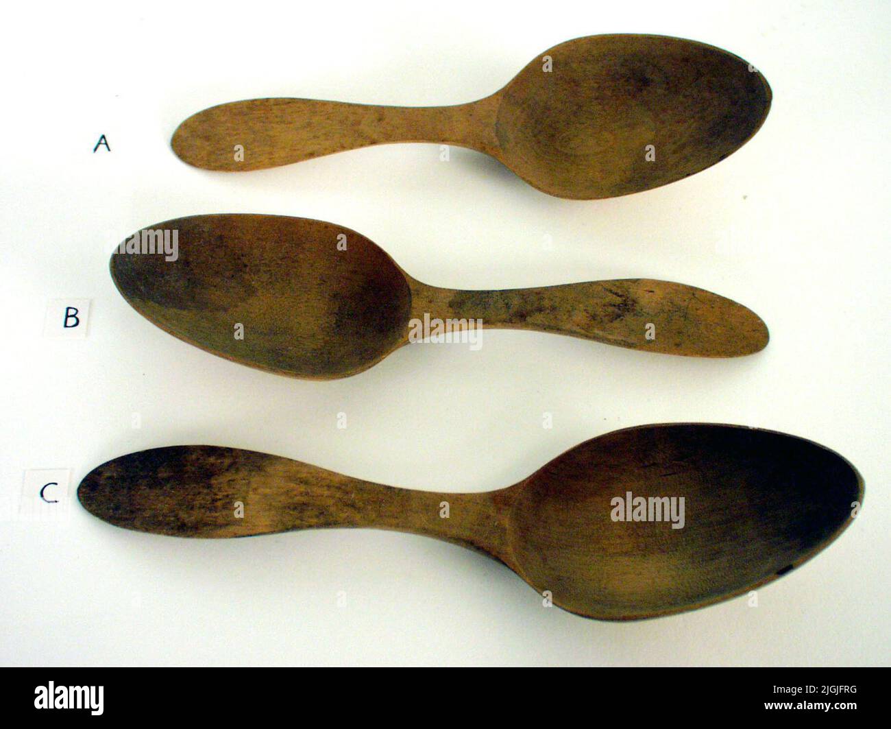 Sked Ten wooden spoons with leaf -shaped leaf and leaf -shaped shaft ...