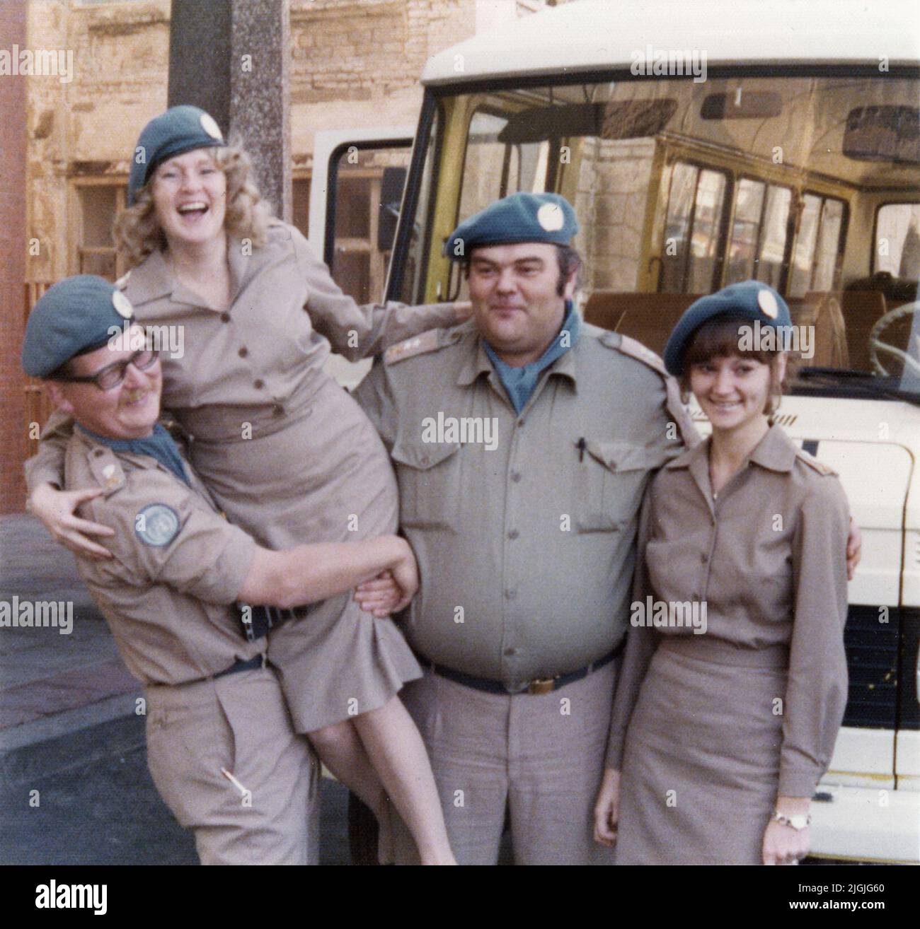 Singer Marianne Kock with her colleagues in "Camp Tre Kronor" during UN ...