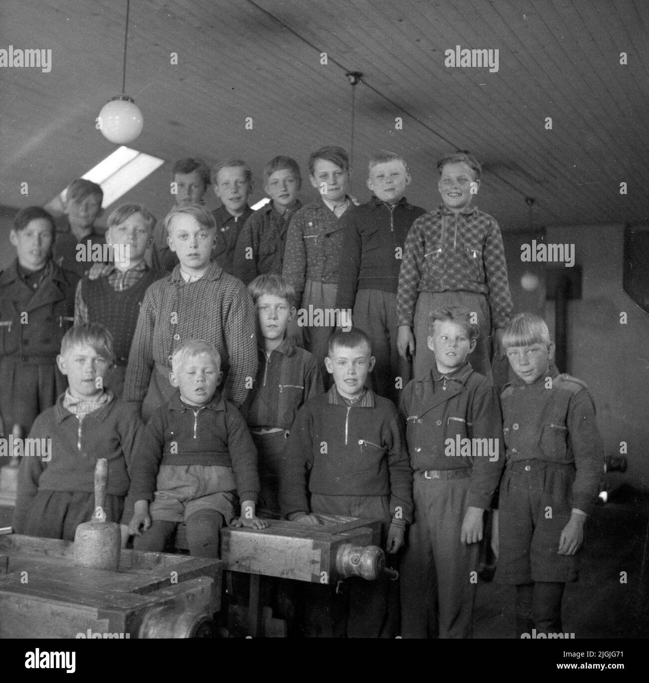 Children in a craft hall, unknown place Stock Photo - Alamy