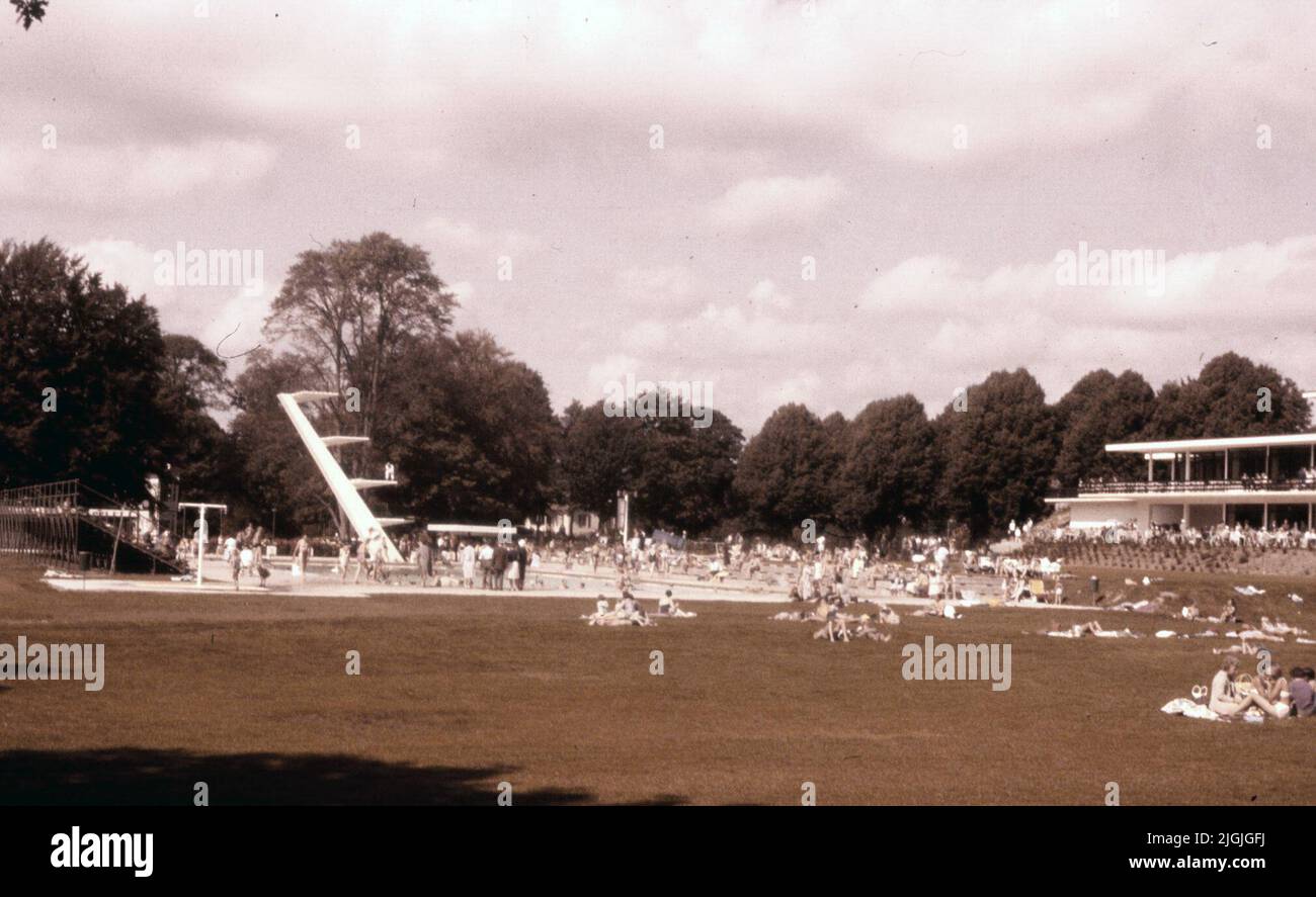 Kurort The jump tower at the swimming pool, Ronneby Brunn Stock Photo ...