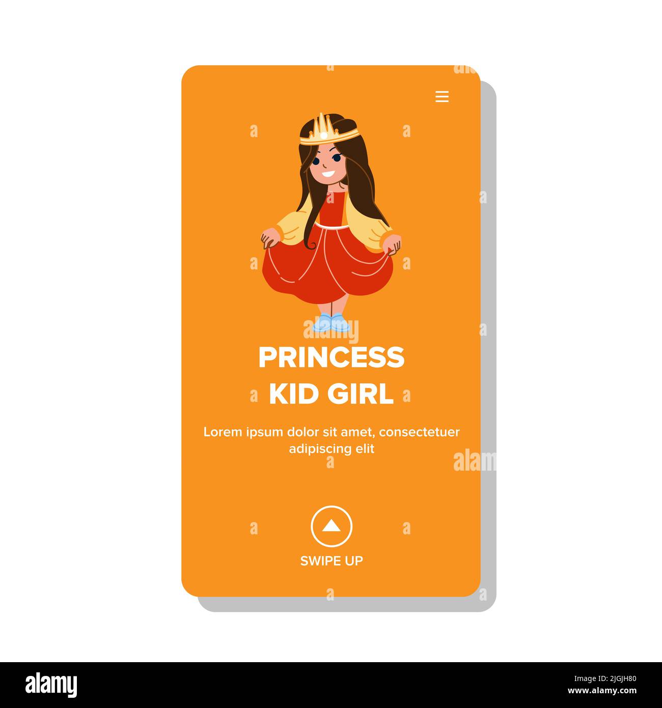 princess kid girl vector Stock Vector Image & Art - Alamy