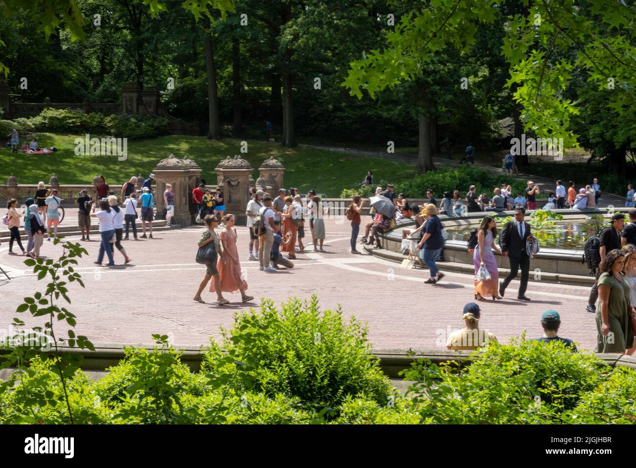 Bethesda Terrace is an historic landmark in Central Park, New York City ...