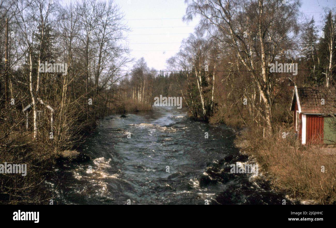 Landskap Lyckebyån runs through Kättilsmåla Stock Photo - Alamy