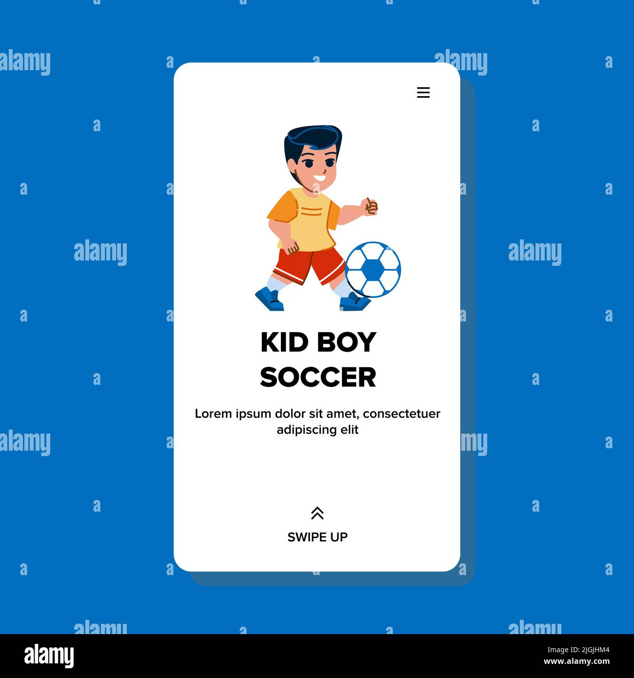kid boy soccer vector Stock Vector Image & Art - Alamy