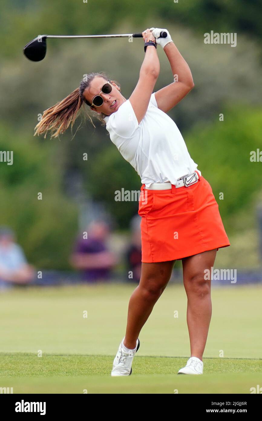 Jess Baker of Team Morikawa tees off the 18th during the R&A ...
