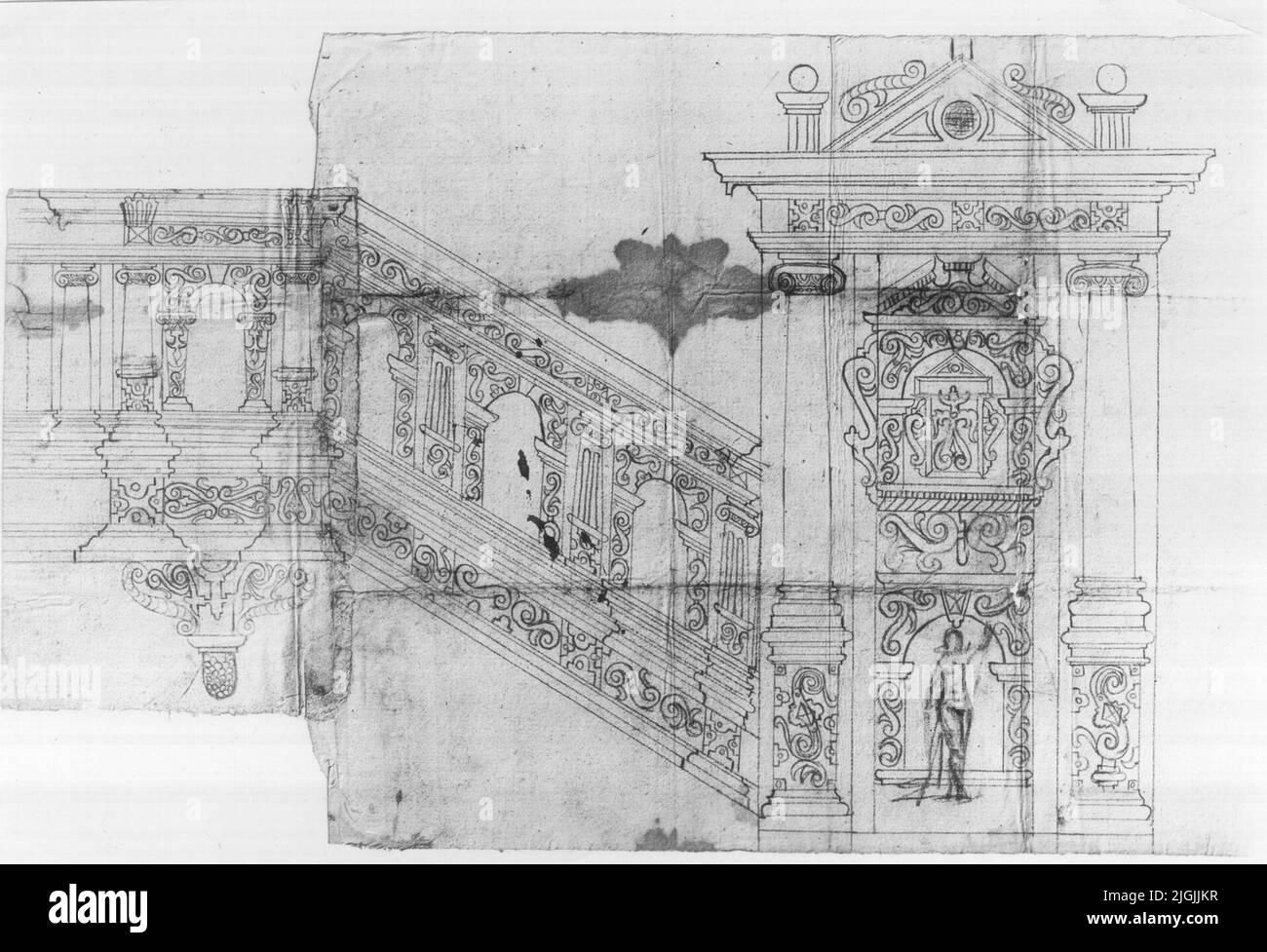 Byggnadsstil Drawing of Balustrade to Kristianopel's Church (Holy ...