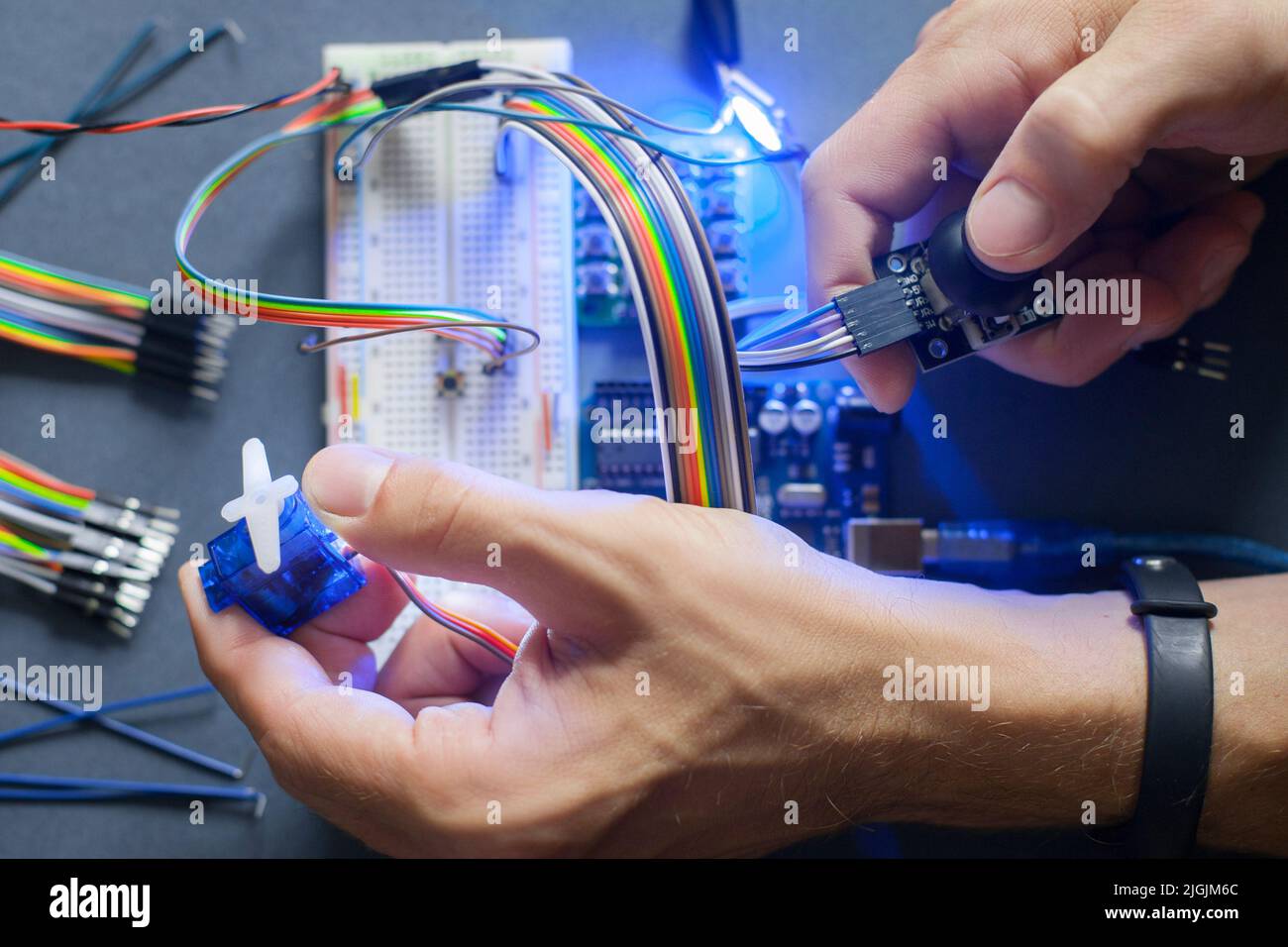 Robotics development closeup, electronic invention Stock Photo - Alamy