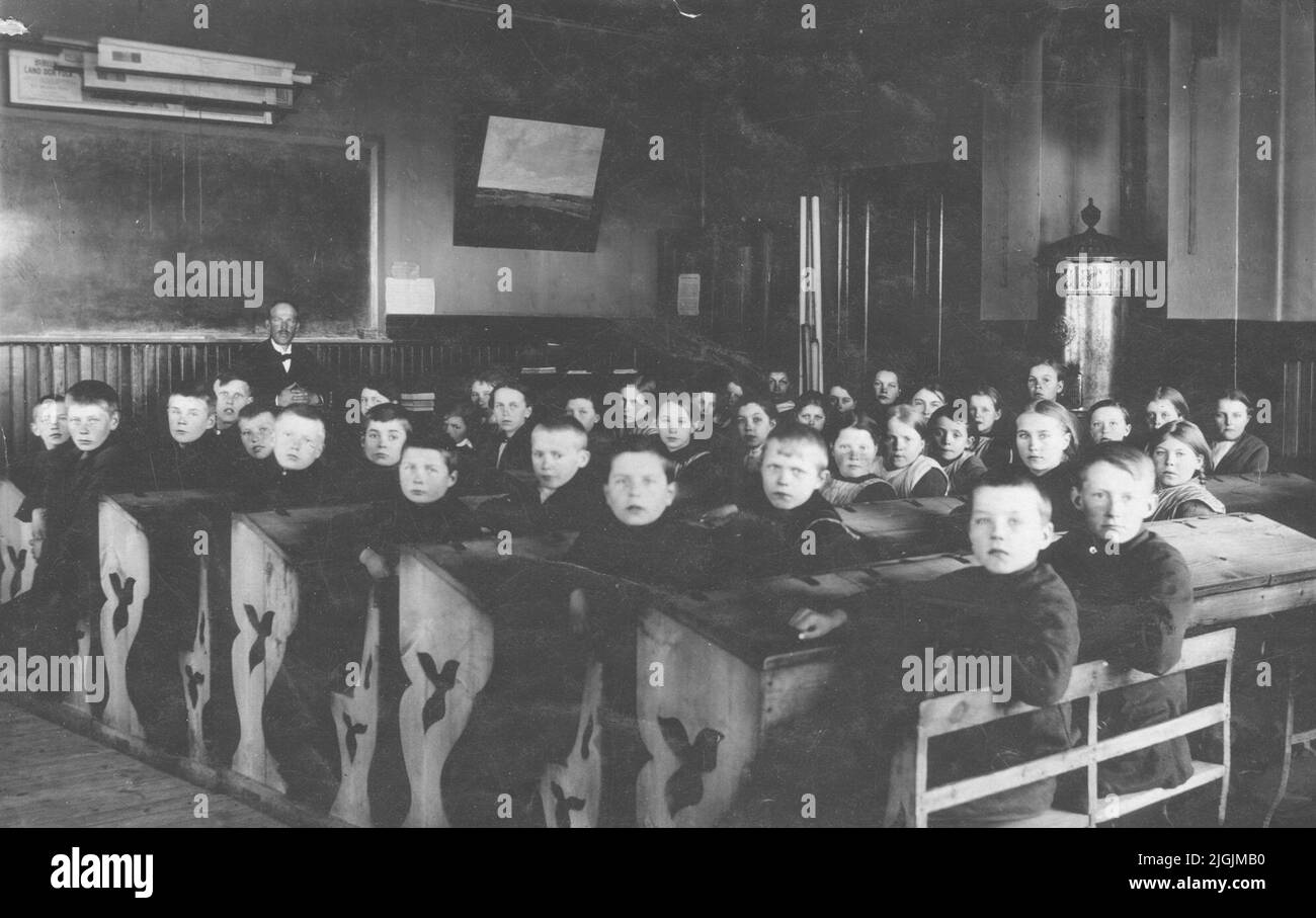 Skola Schoolchildren sitting in benches in Fur primary school, about ...