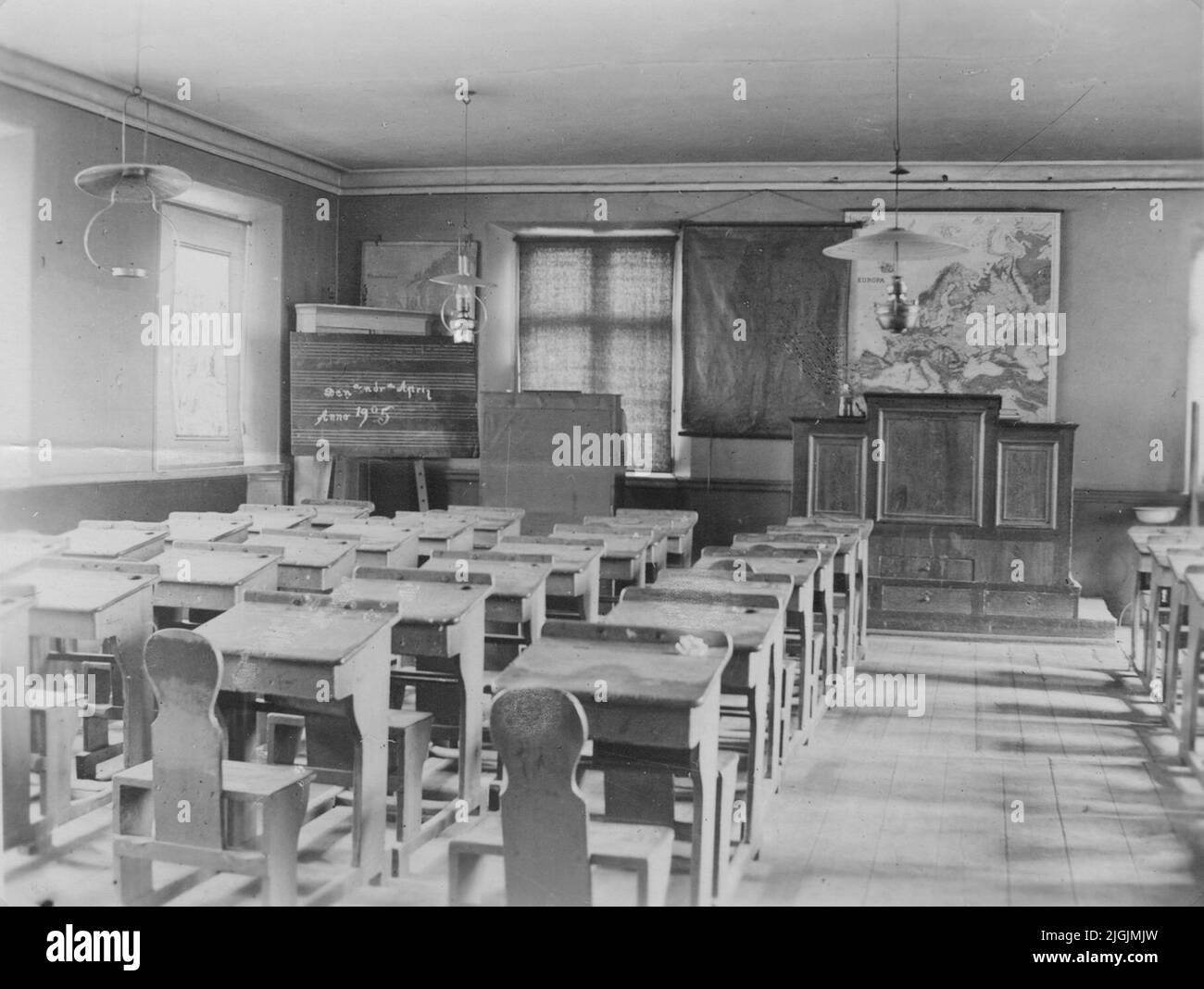 Skolbyggnad Interior of the first schoolhouse of the City Assembly ...