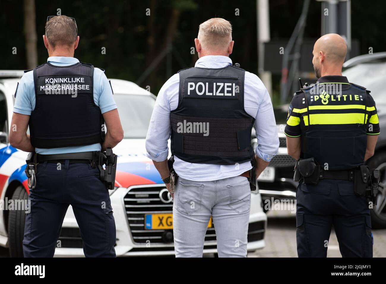 Bad Bentheim, Germany. 11th July, 2022. Dutch and German (M) police ...