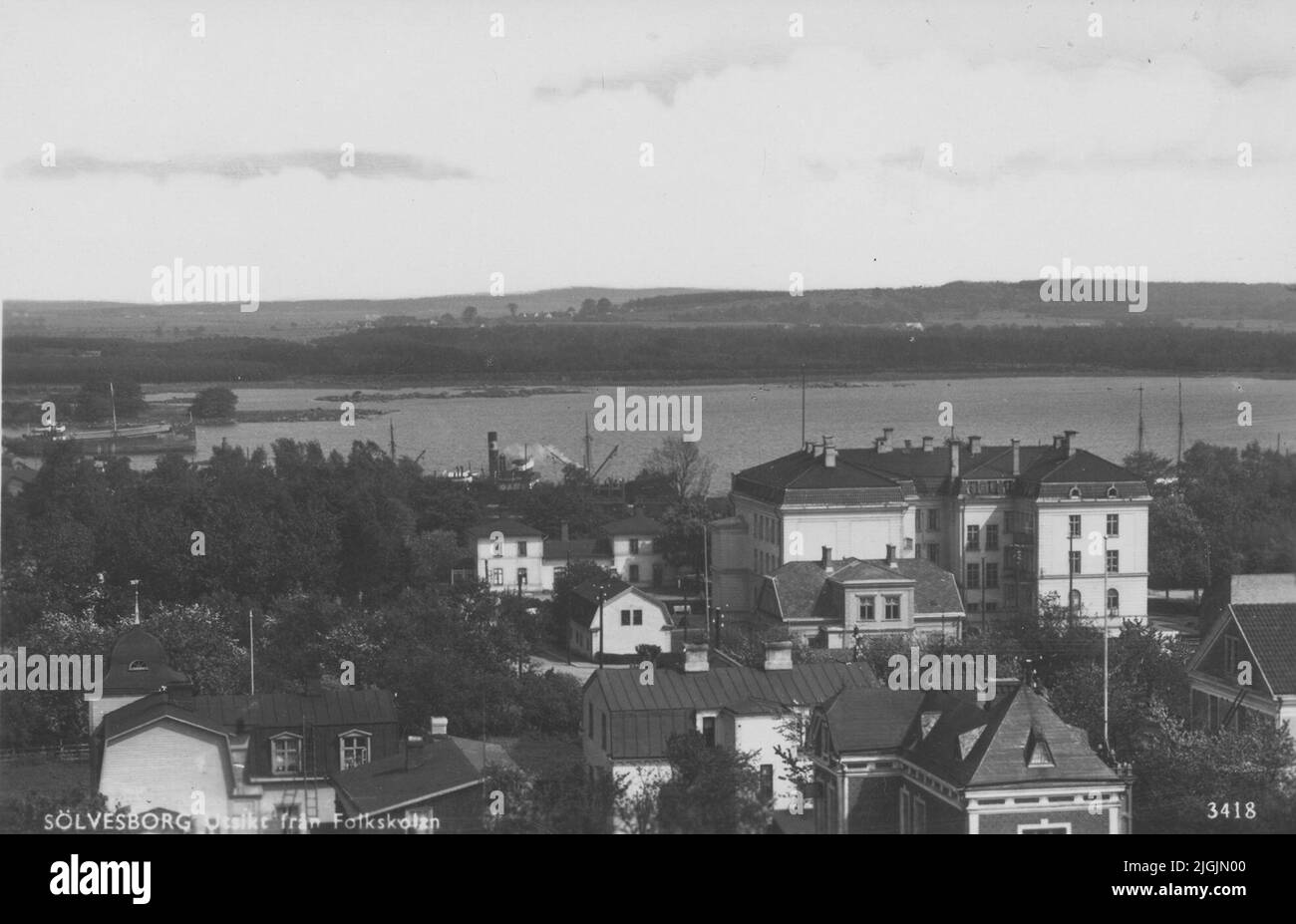 Stadvy View from Sölvesborgs Folkskola, against Sölvesborg's inner ...