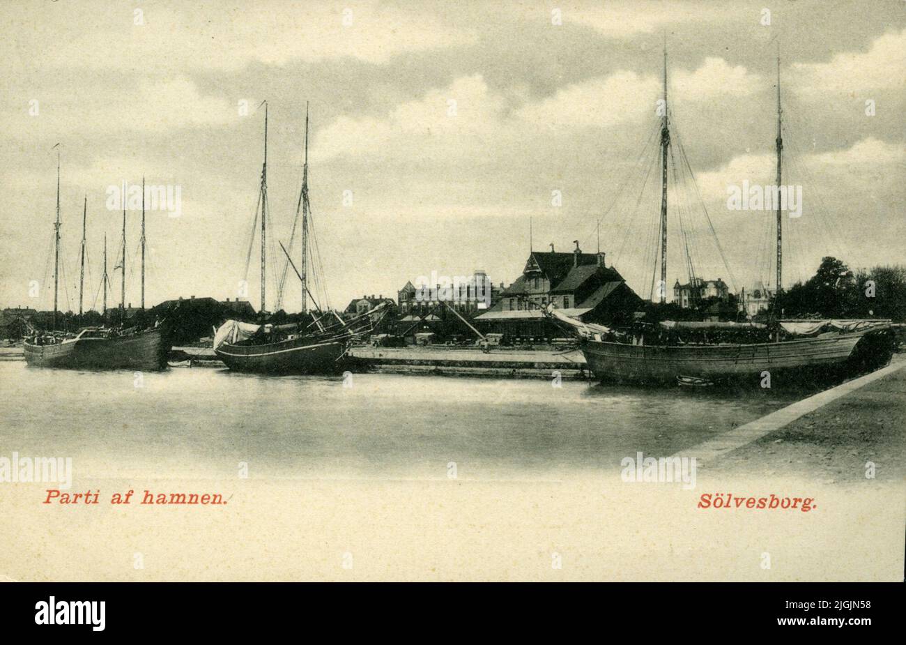 Hamn Postcard substrates with view of Sölvesborg's inner harbor with ...