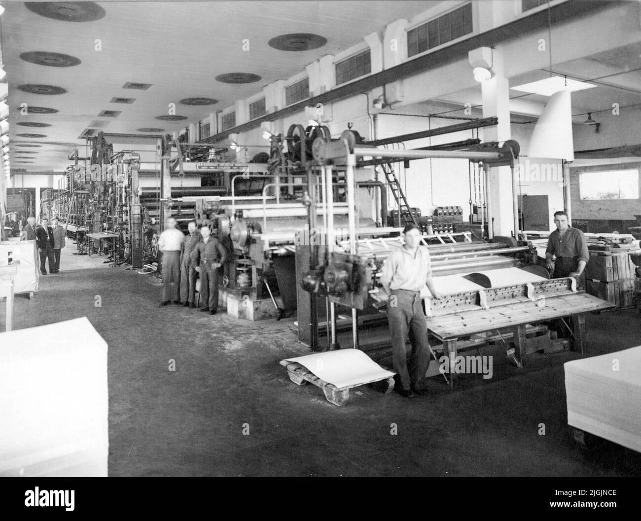 Pappersbruk Cardboard machine in Djupafors paper mill. Made at Karlstad ...