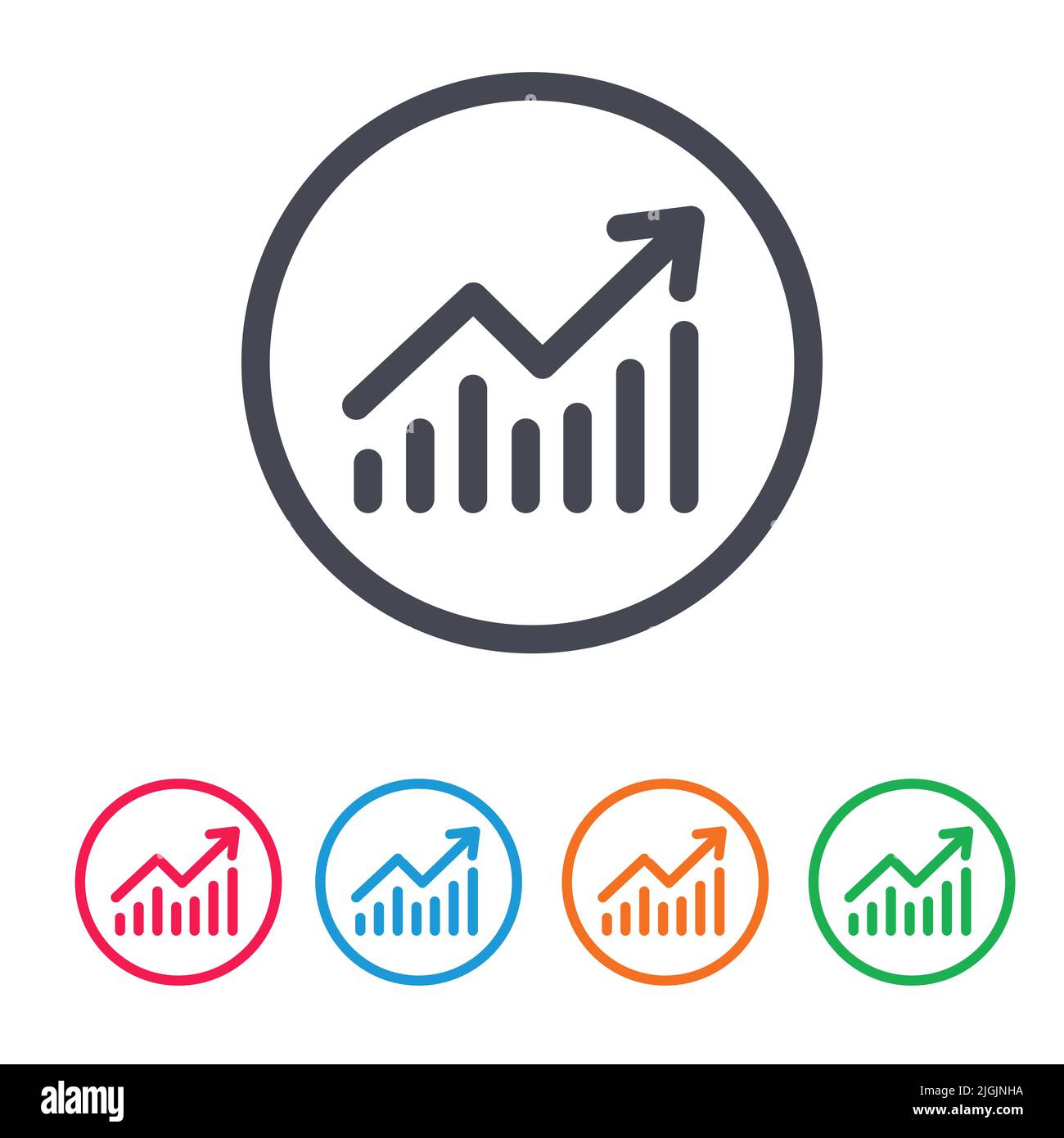 Graph stonk up Icon in trendy linear style isolated on white background ...