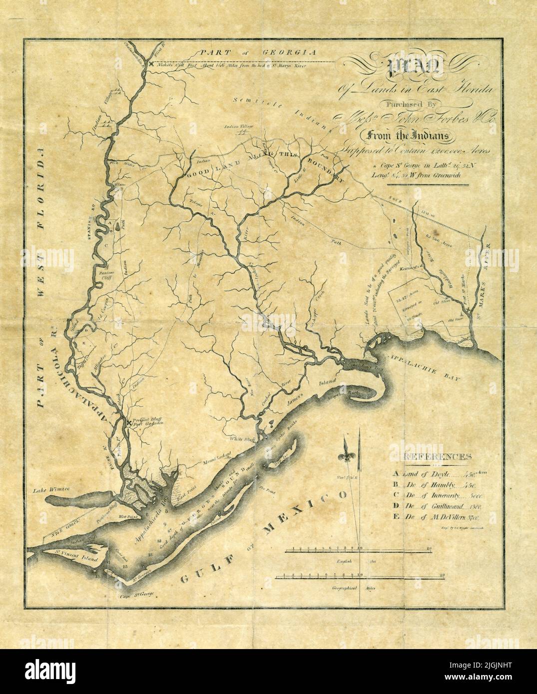 1800s florida map hi-res stock photography and images - Alamy