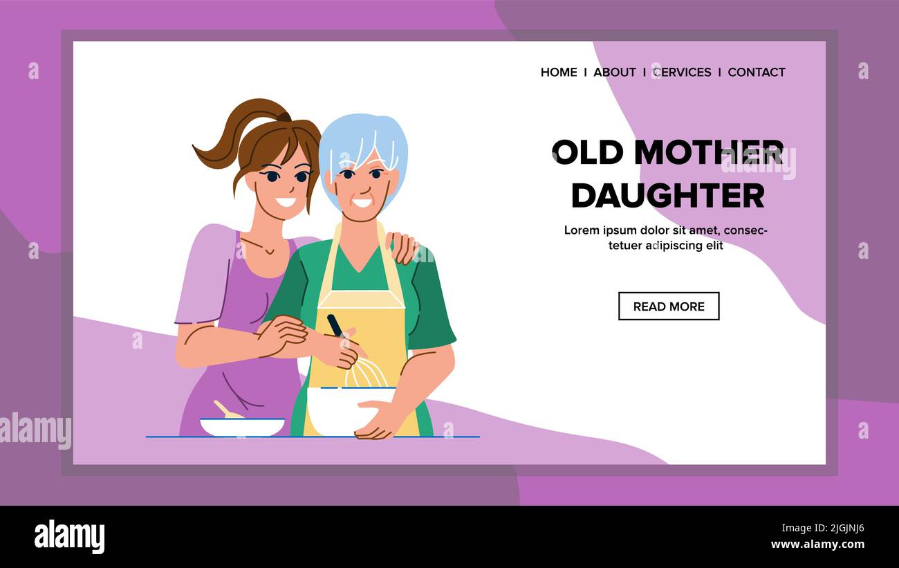 old mother daughter vector Stock Vector Image & Art - Alamy