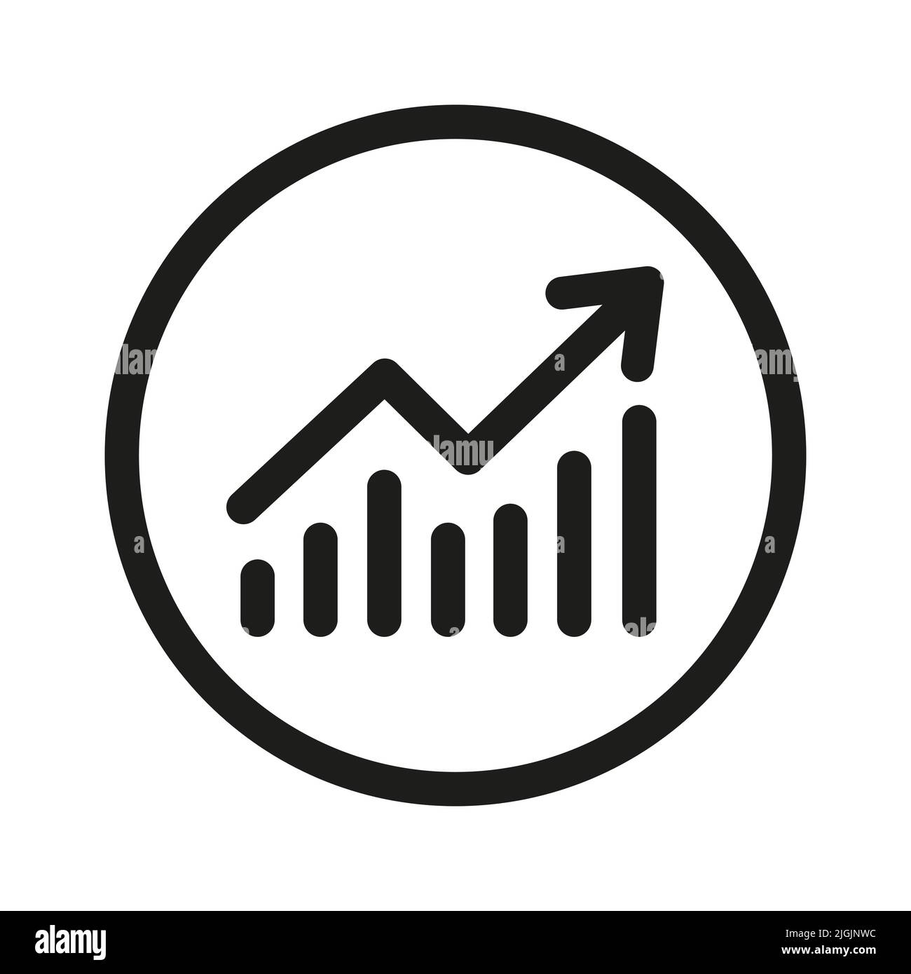 Graph stonk up Icon in trendy linear style isolated on white background ...