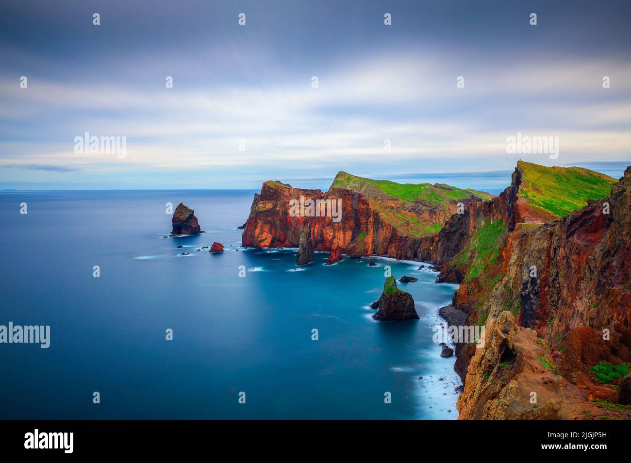 Colorful cliffs of Ponta de Sao Lourenco peninsula, Madeira Islands ...
