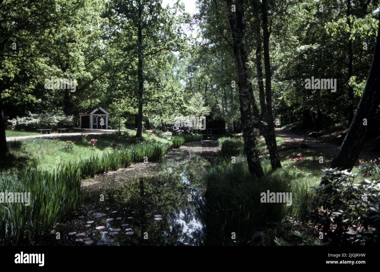 The park. The customs stand on the left and the watercourse with the ...