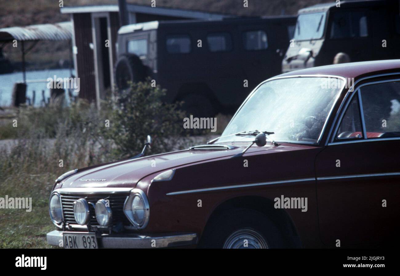 A close -up of a passenger car in the parking lot at Finnish with ...
