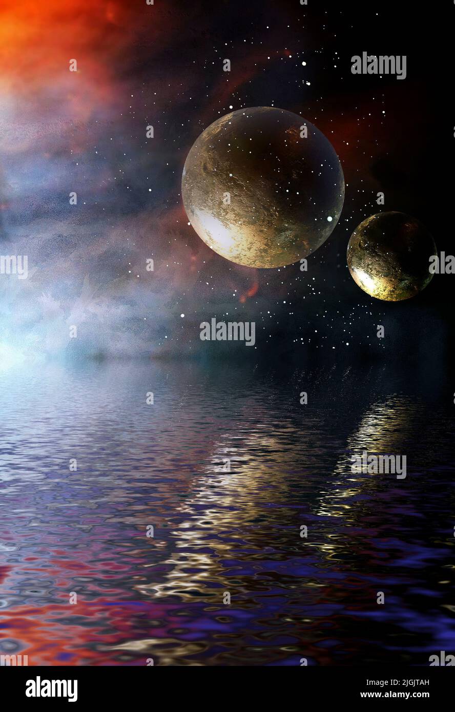 An image of a strange world with strange planets. An image of a strange ...