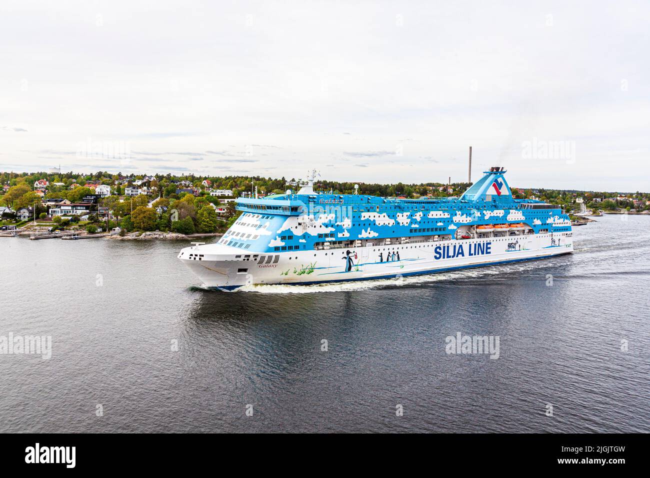 The Silja Line MS Galaxy cruise ferry off Lidingo in the Stockholm ...