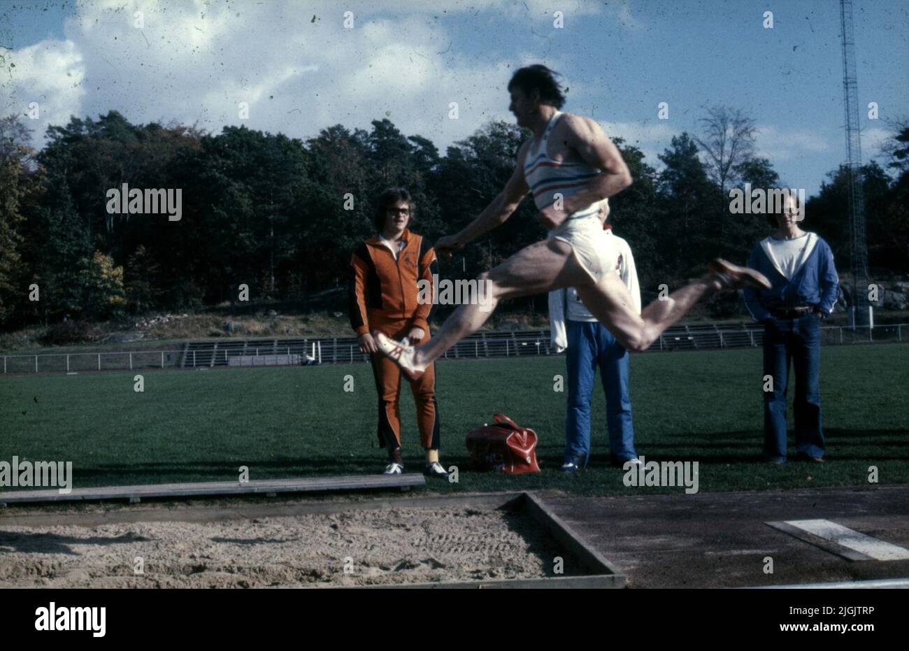 Idrottsplats Tiistor Inge Hermansson in the long jump moment. Can be a ...