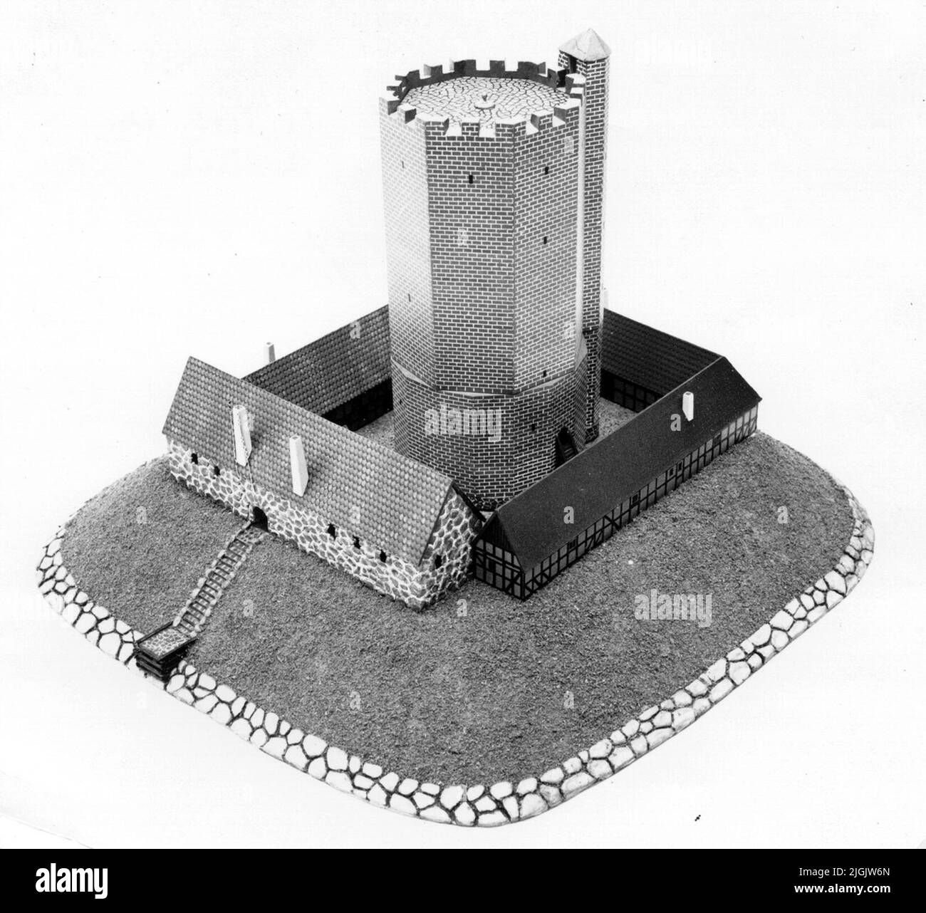 Modell Model of Sölvesborg Castle, made for school exhibition Stock ...