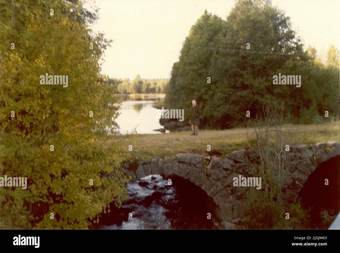 Bro Older bridge by pine Stock Photo - Alamy