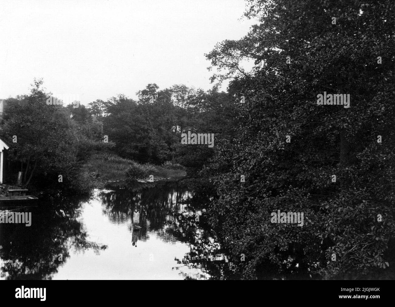 Vattendrag Nättrabyån with "Moses" in the middle of the river Stock ...