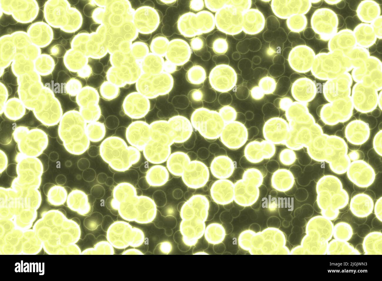 modern creative yellow a lot of biological monadiforms digital drawn ...