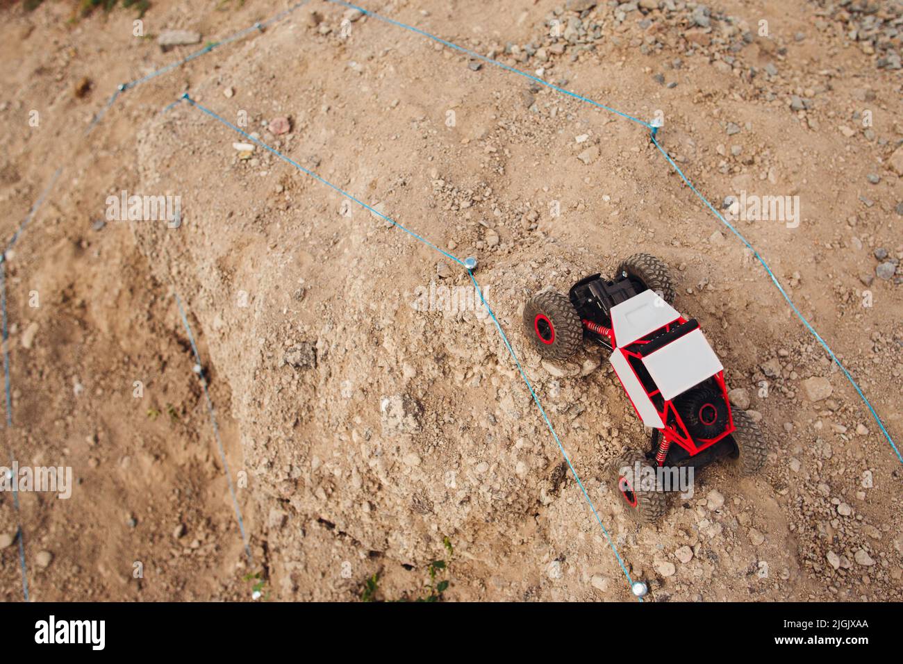 Rc suv riding off road rally, top view, free space Stock Photo - Alamy