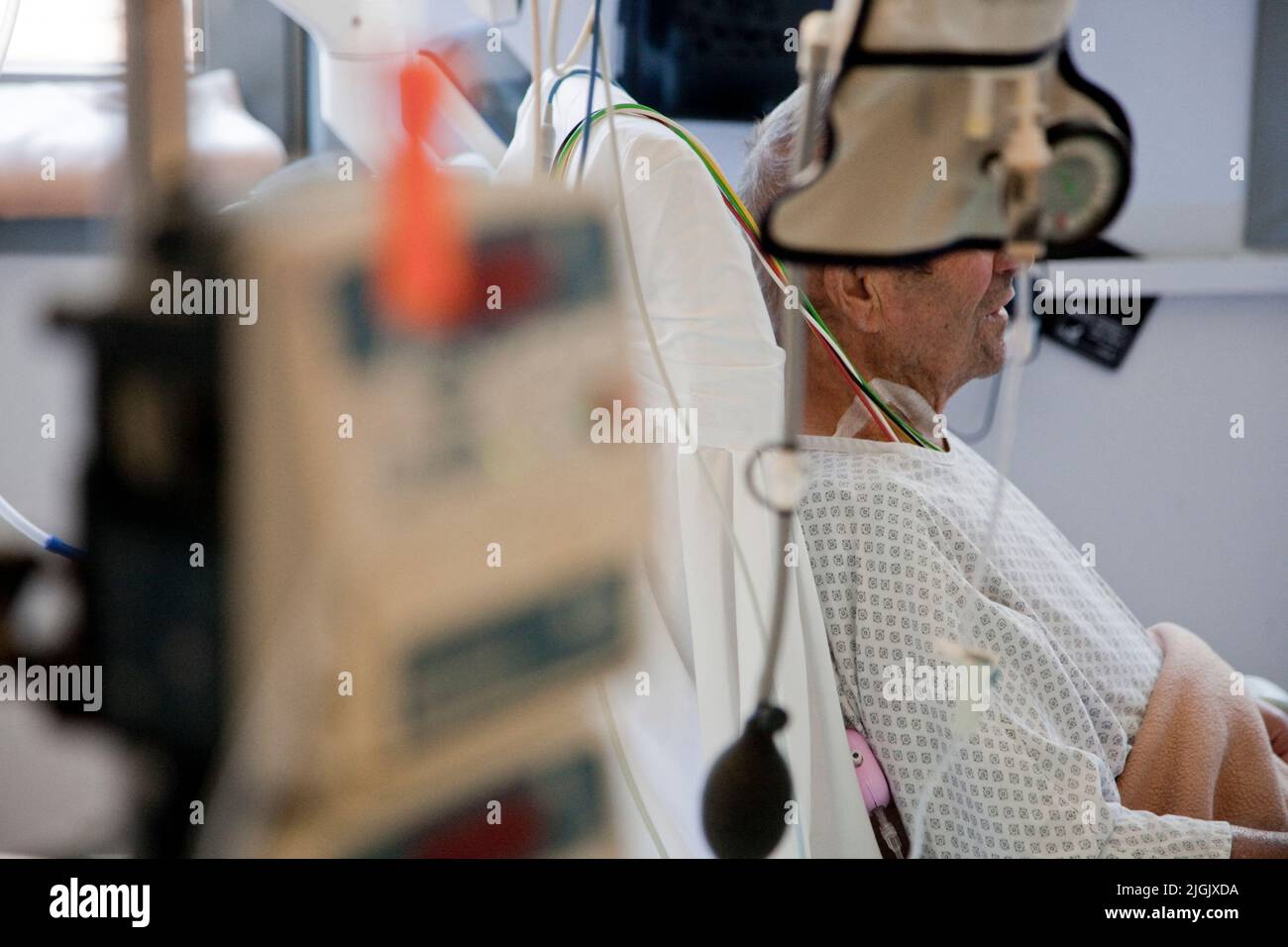 A patient on his hospital bed, Briancon, France on July 05 2022. Three ...