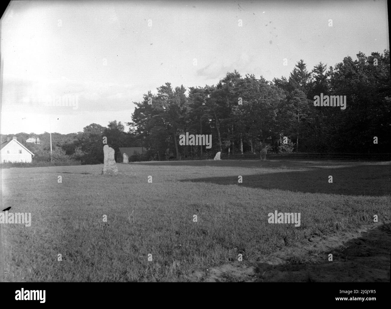 Arkeologi Grave field in Vedeby, Augerum parish Stock Photo - Alamy