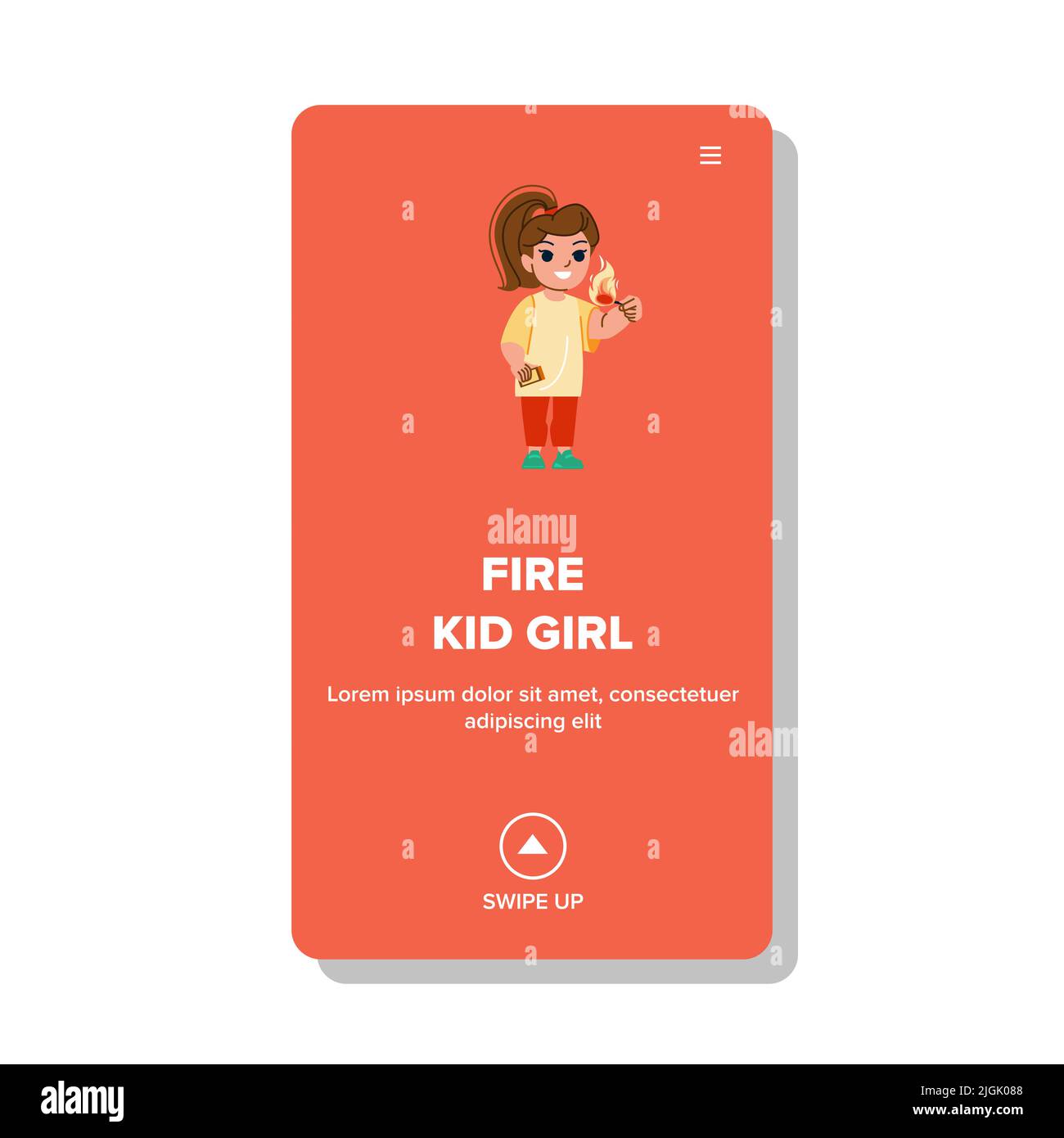 fire kid girl vector Stock Vector Image & Art - Alamy