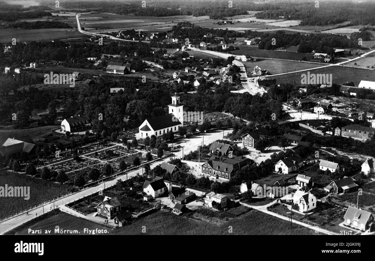 Flygbild Aerial photography over Mörrum Stock Photo - Alamy